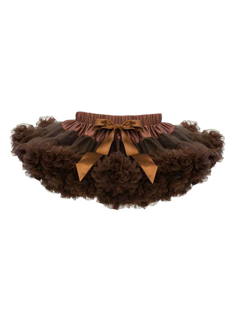 Dockkjol i tyll i en läckert brun färg - Tyllkjol deluxe i dockstorlek